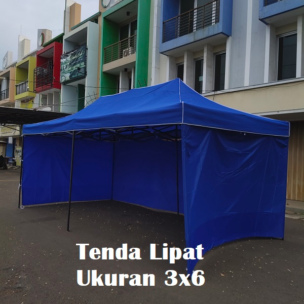 Jual Tenda Lipat 3x6 Ketebalan Besi 0.6 MM Lengkap Dinding Polos 3 Sisi - Folding Tent - Tenda ...