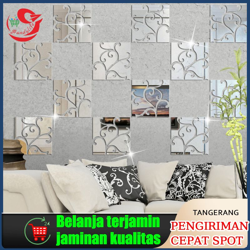 Jual 32 Pcs/Set Stiker Dinding Model Cermin 3d Bahan Akrilik Unkorasi ...