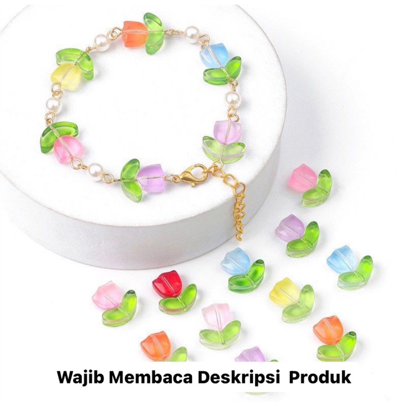 Jual Manik Bunga Tulip (1 pasang isi 1 daun & 1 bunga) | Shopee Indonesia