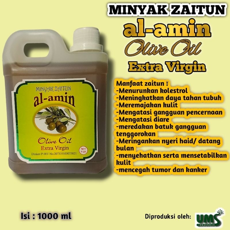 Jual Minyak Zaitun Olive Oil Blended Extra Virgin Oil Al Amin 1 Liter | Shopee Indonesia