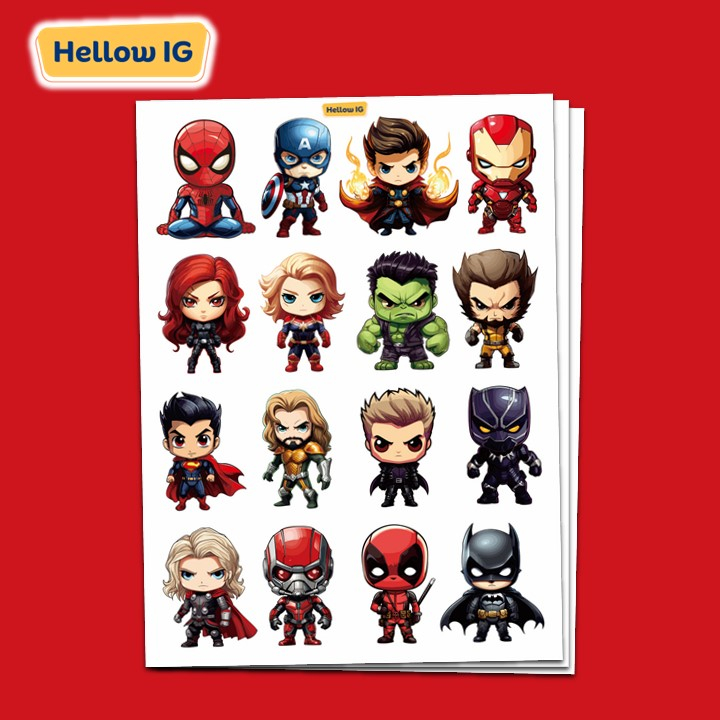 Jual STICKER SUPERHERO STIKER LUCU SPIDERMAN CAPTAIN AMERICA HULK ...