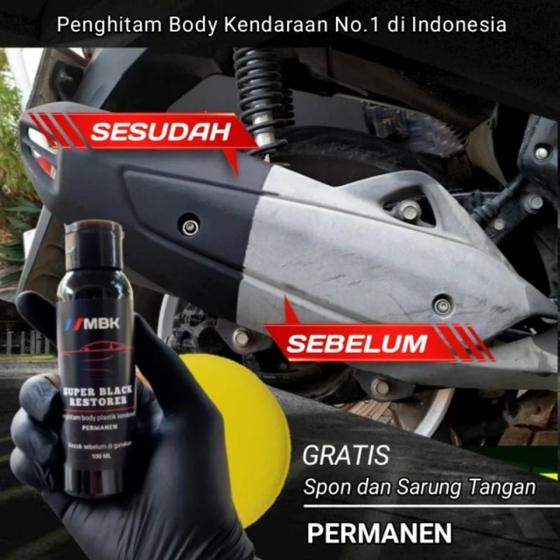 Jual Penghitam Body kendaraan mobil motor permanen MBK Super Black ...