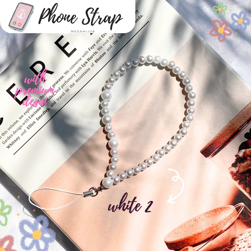 Jual gantungan hp tali lanyard manik mutiara korean style phone strap ...