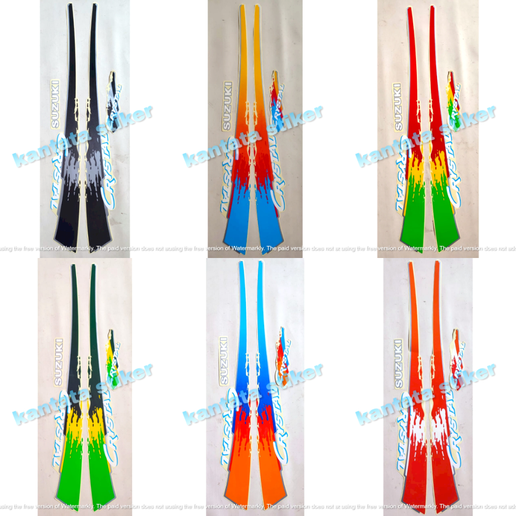 Jual STIKER STRIPING LIS BODY STANDAR MOTOR SUZUKI CRYSTAL TUNE 1992 ...