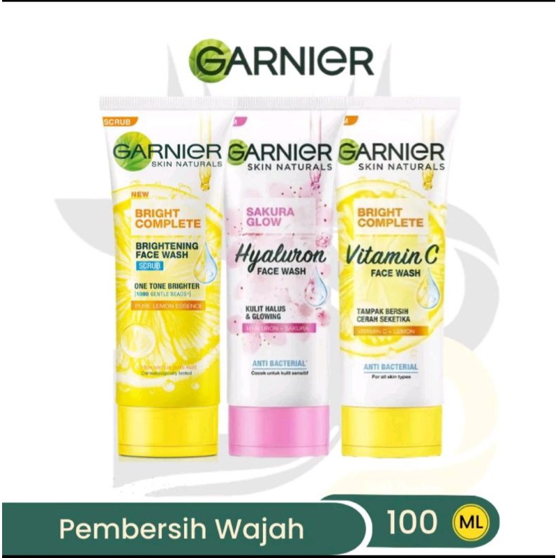 Jual GARNIER PENCUCI MUKA WAJAH SAKURA & Vitamin C & scrub 100ml ...