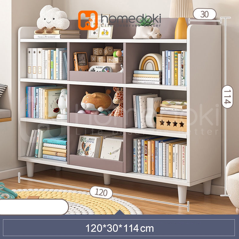 Jual Homedoki Rak Buku Kayu Minimalis / Rak Buku Pajangan / Rak Buku ...