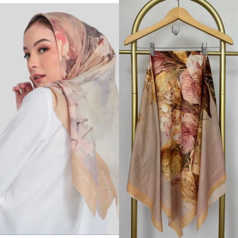 Jual Hijab Motif Baniescoop Hologram Bunga bunga/ Jilbab Segiempat Voal ...