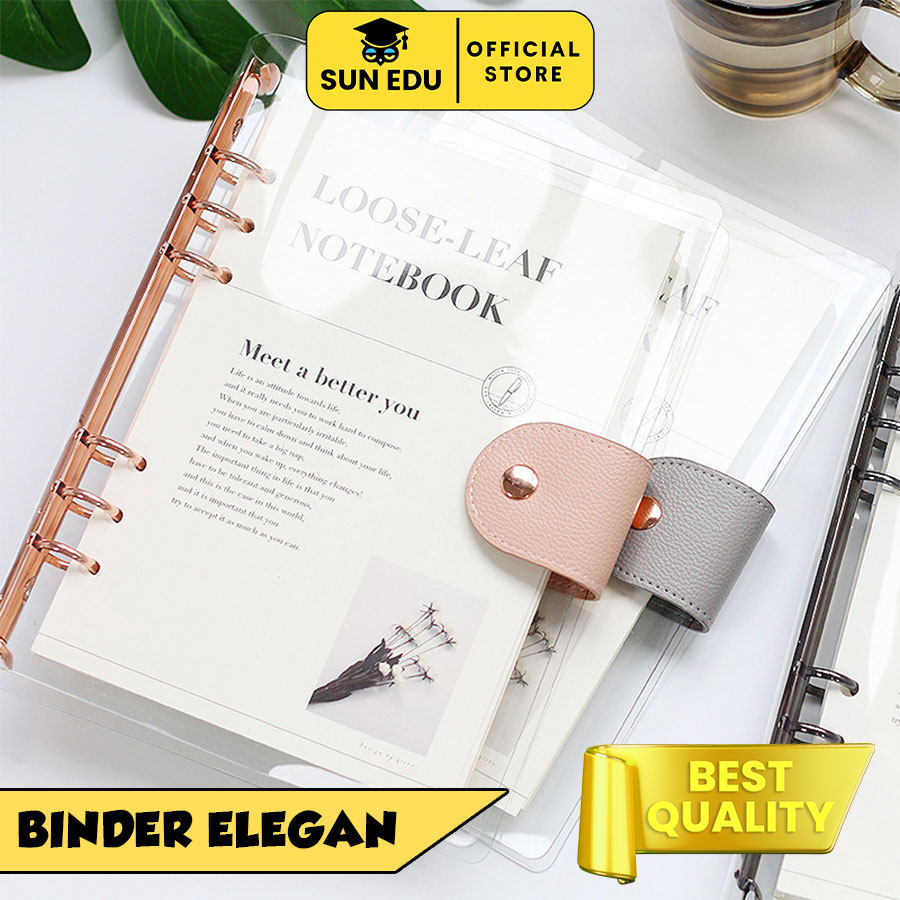 Jual Elegant Binder A5 Transparan Binder with Clip Note Book Loose Leaf ...