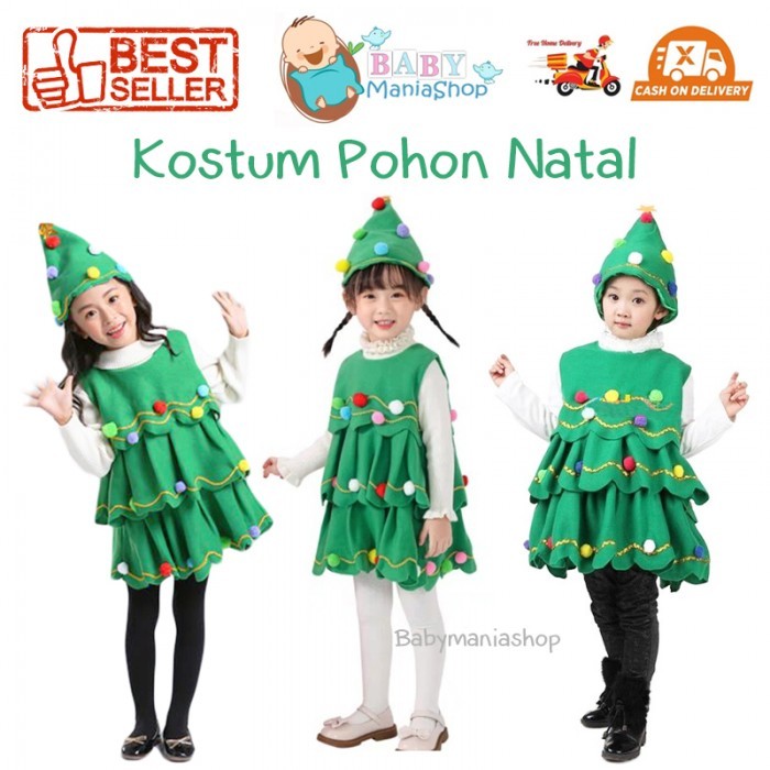 Jual Kostum Pohon Natal Christmas Tree Anak Pohon Cemara Baju Pentas ...