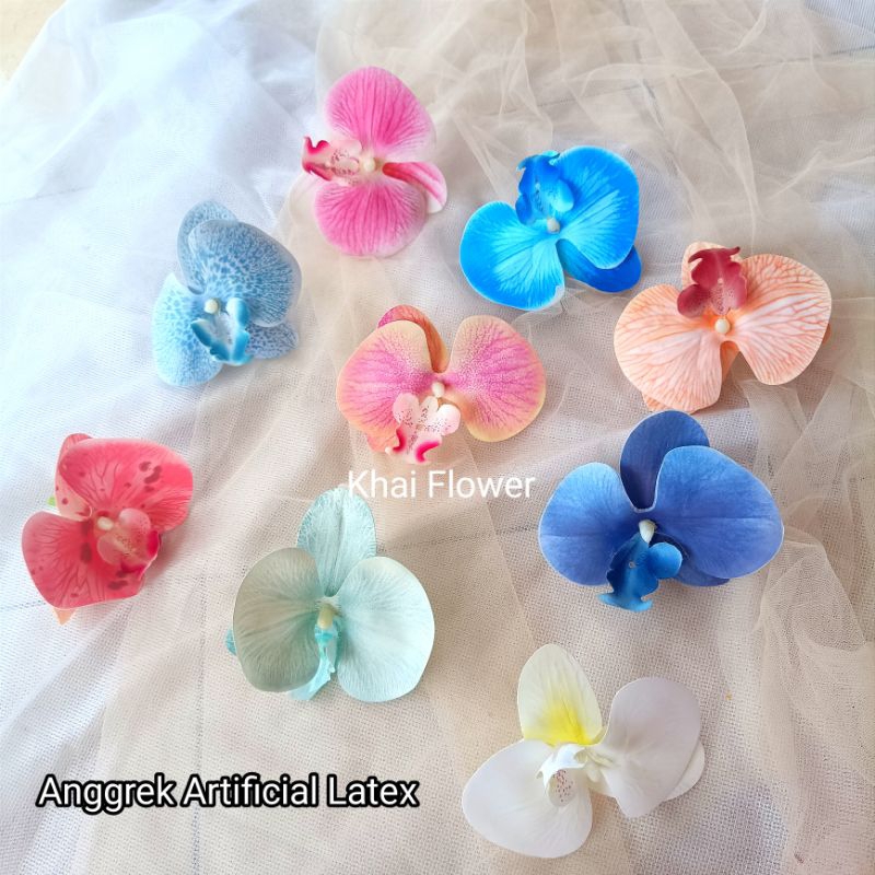 Jual Bunga Kuntum Anggrek Latek Lateks Latex Artificial Eceran Bahan ...