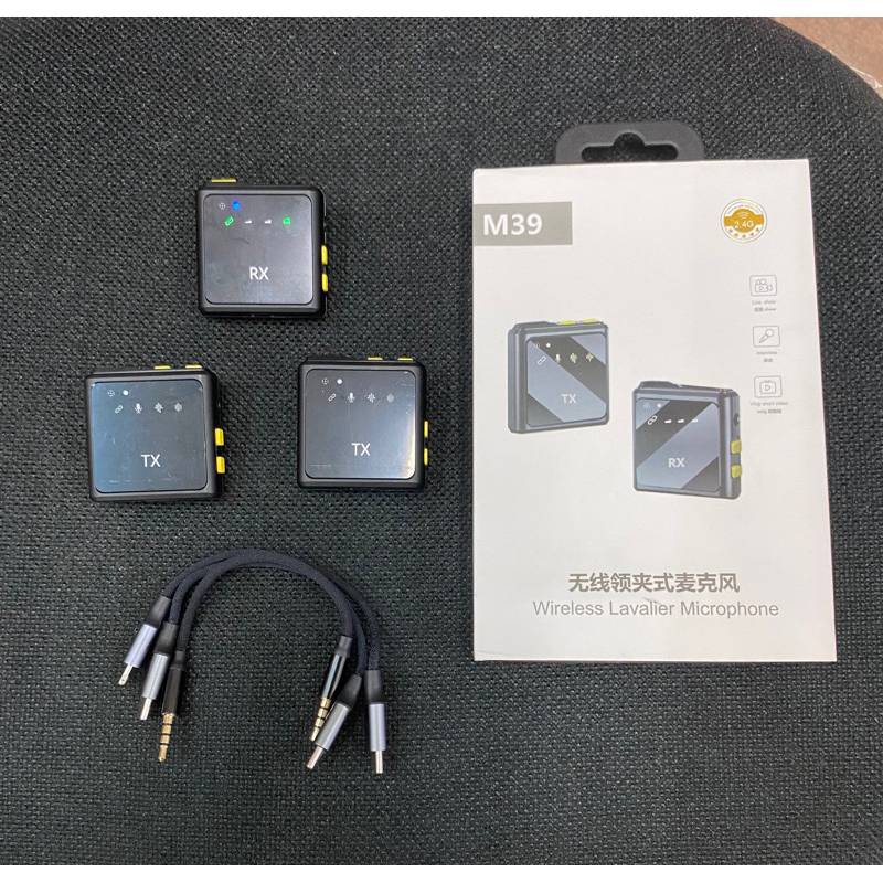 Jual Wireless Lavalier Microphone M39 Double Mic (Mic Clip On Bluetooth ...