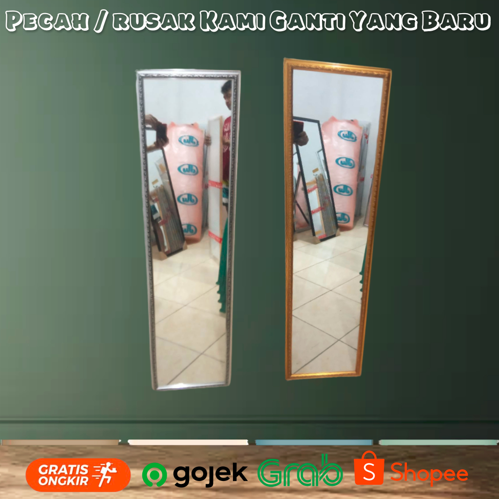 Jual Kaca Cermin Gantung / Dinding Ukruan 45 x 127 Full Bingkai ...