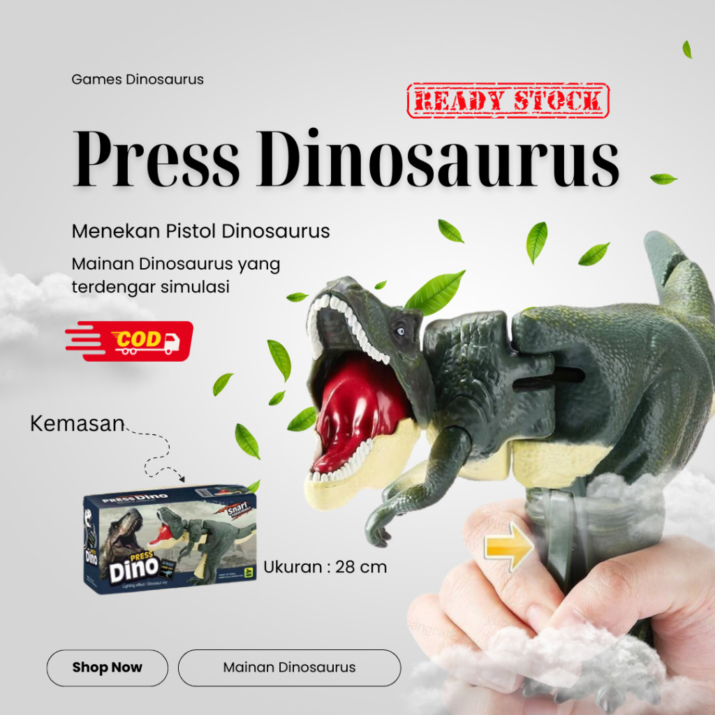 Jual (READY STOK) Mainan dinosaurus sha sha sha Viral Tekan ...