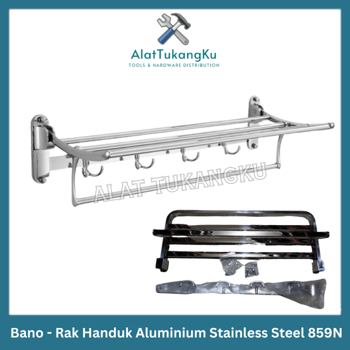 Jual Rak Handuk Bano Stainless Steel BTR-859N 60cm / Rak pakaian besi ...
