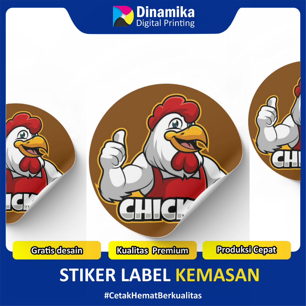 Jual Cetak Stiker Logo Kemasan Makanan Minuman Bahan Chromo A3, Custom ...
