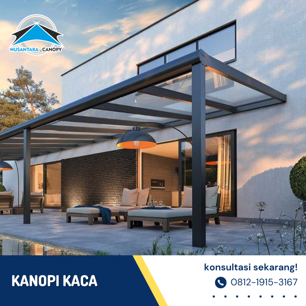 Jual Canopy atap kaca Bogor / kanopi atap tempered glass Minimalis ...
