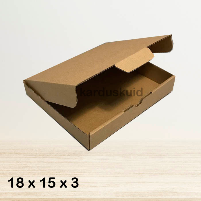 Jual Kardus 18 x 15 x 3 cm die cut tipe E Flute K150 box kotak karton ...