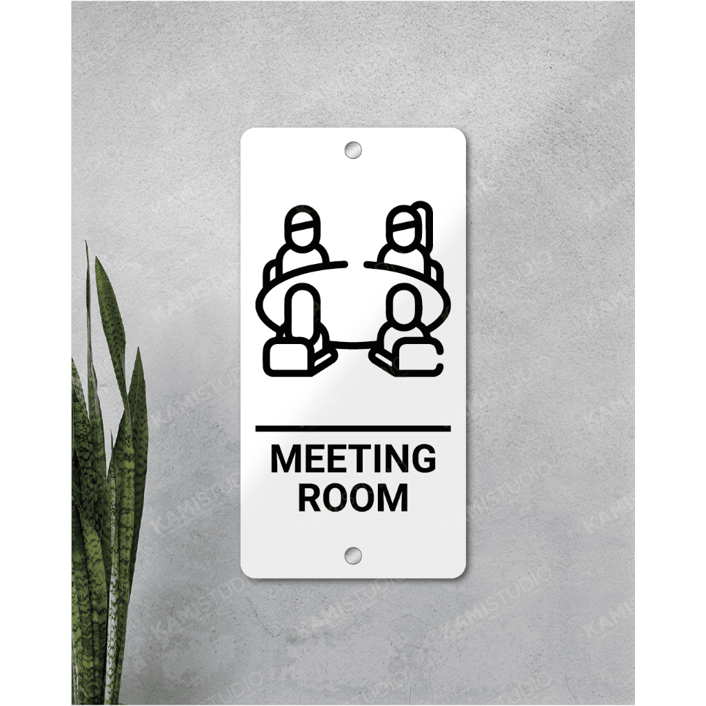 Jual TULISAN MEETING ROOM 30X15 CM BAUT KACA POTRAIT/ SIGN BAUT KACA ...