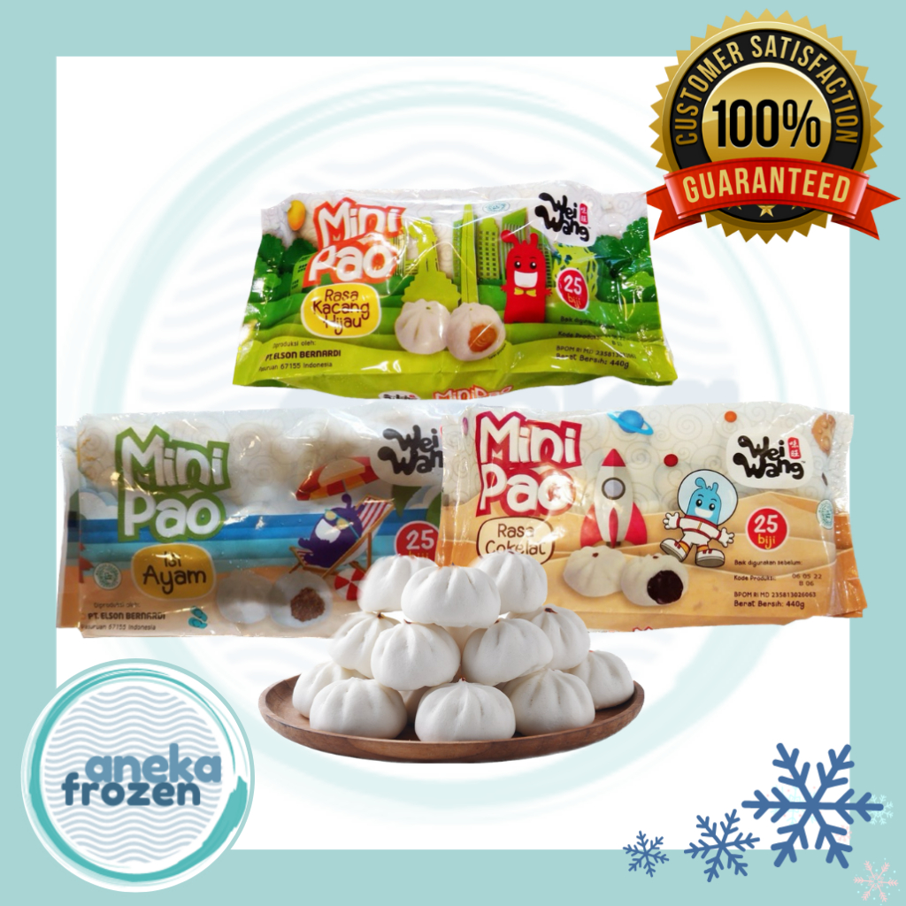 Jual wei wang mini pao rasa ayam / coklat / kacang hijau aneka frozen ...