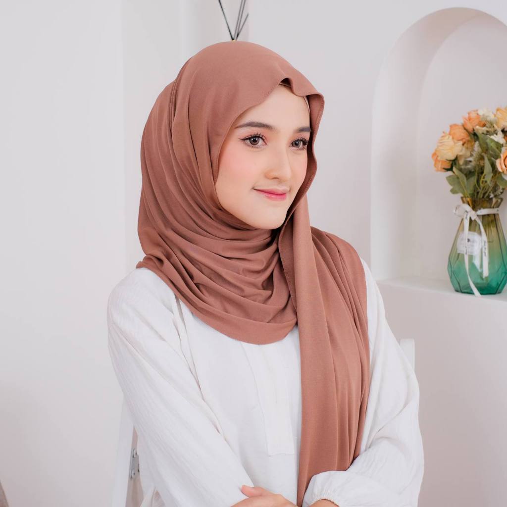 Jual Pashmina Kaos Jersey Kerudung Pasmina Jilbab Mleyot | Shopee Indonesia