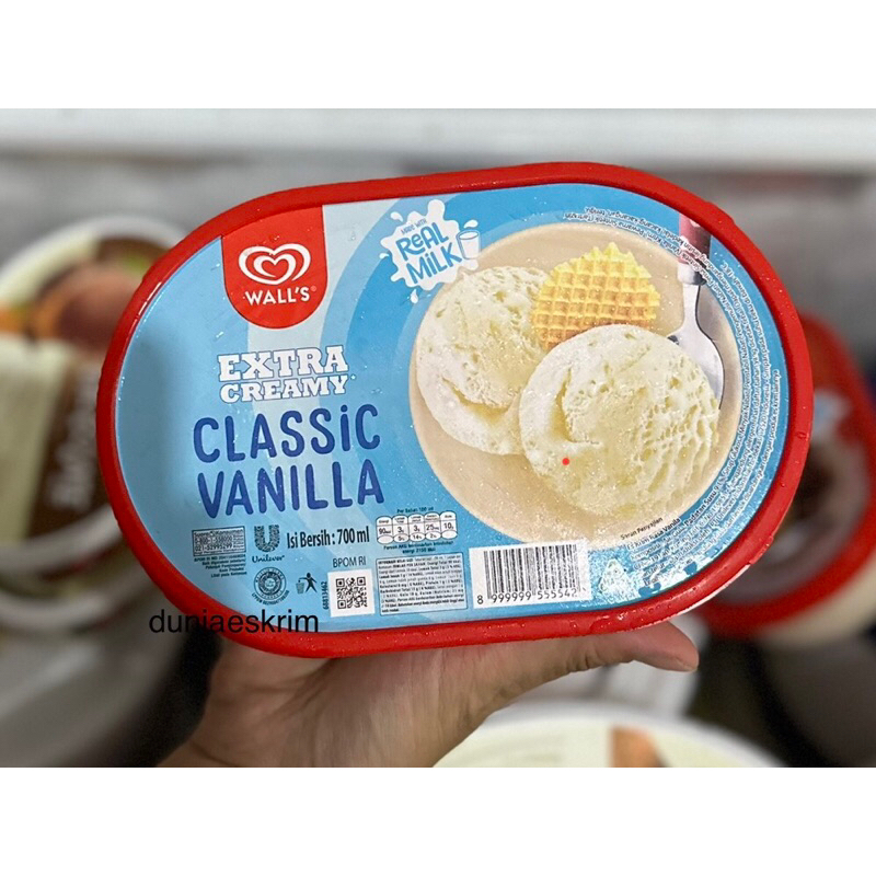 Jual Walls Ice Cream Extra Creamy Vanilla 700ml | Shopee Indonesia