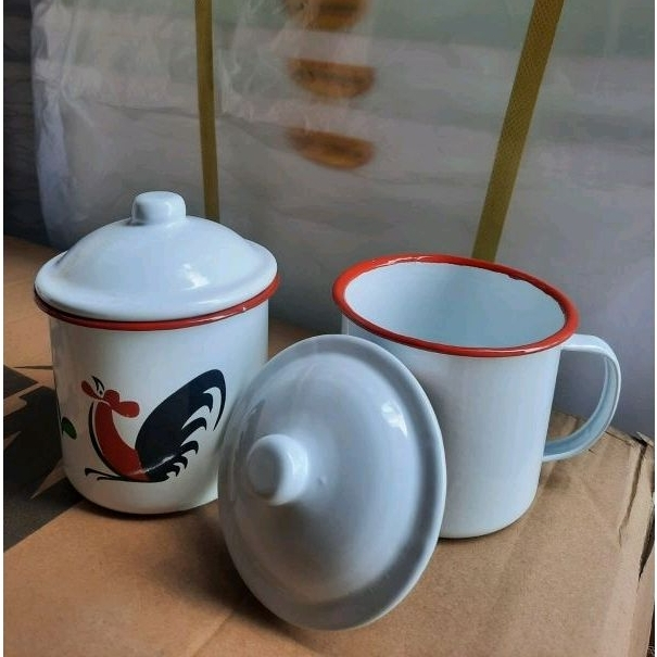 Jual MUG ENAMEL / SENG JADUL TUTUP 10 Cm / Mug Enamel 10 cm / MUG JADUL ...