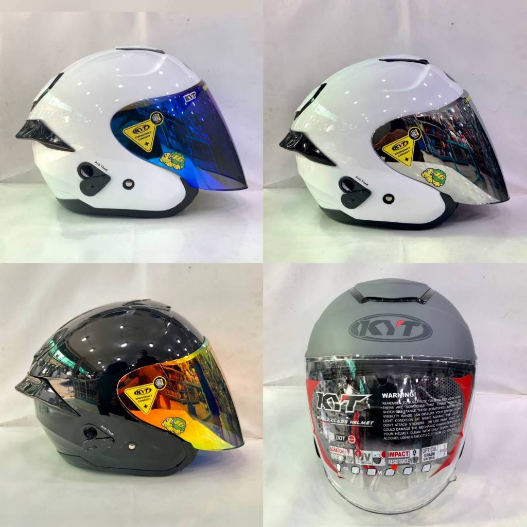 Jual HELM KYT KYOTO SOLID PAKET GATENG/KYOTO VISOR VENOM /SPOILER 3D ...