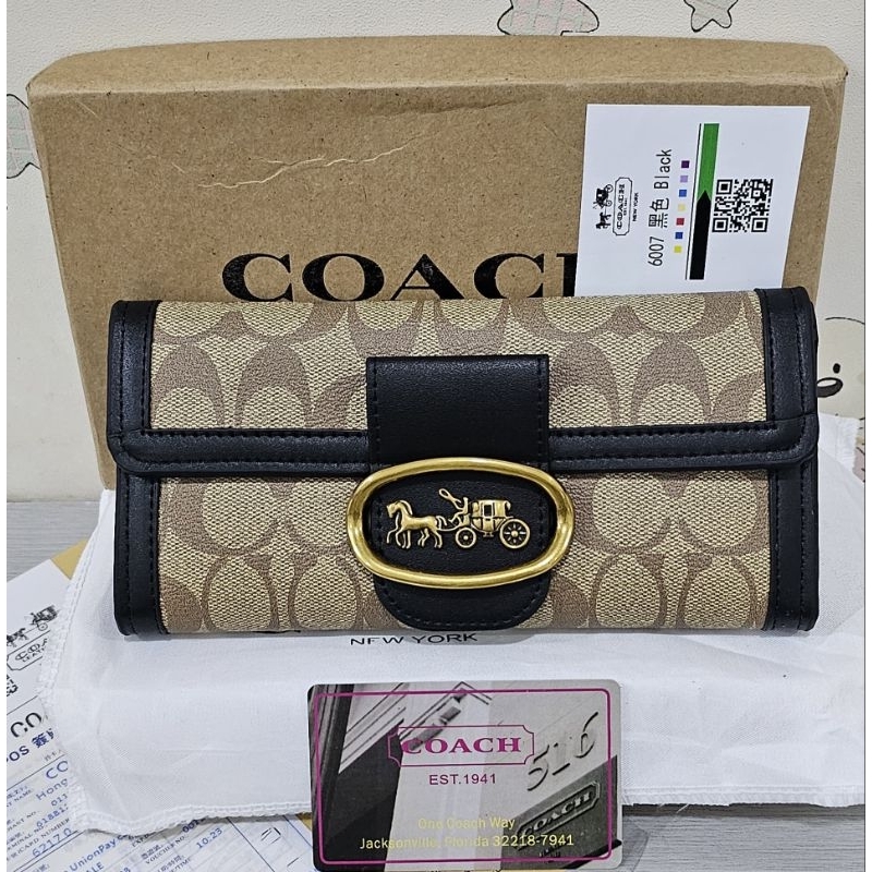 Jual dompet COACH 6007 black | Shopee Indonesia