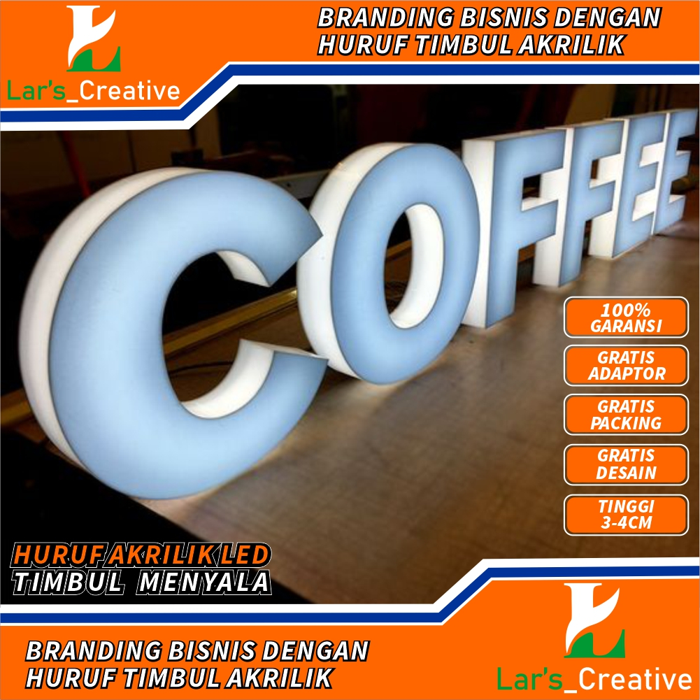Jual Custom Huruf timbul + LED Akrilik / acrylic / nyala / Led ...