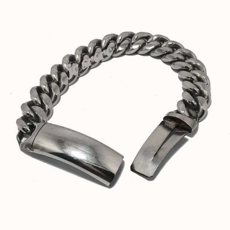 Jual Gelang Rantai Stainless Monel Besi Putih Model Slup / Slop ...