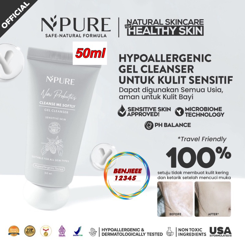 Jual Npure Probio CLEANSER 50ml MINI TRAVEL SIZE cleanse me softly gel ...