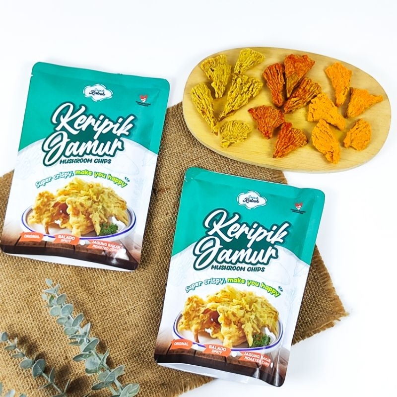 Jual KERIPIK JAMUR CRISPY Cemilan Viral Snack Kabeh Mushroom Chips ...
