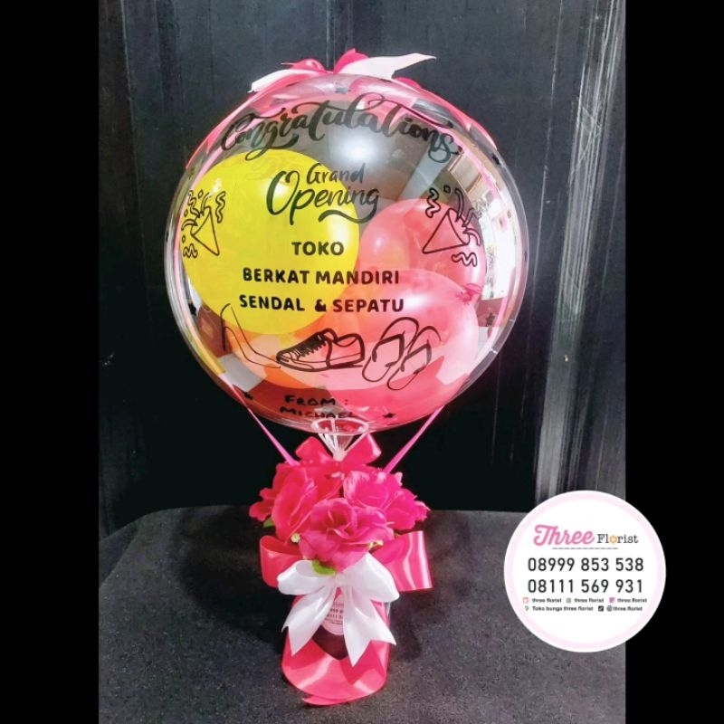 Jual box bunga balon / hadiah ucapan selamat usaha baru / ucapan grand ...