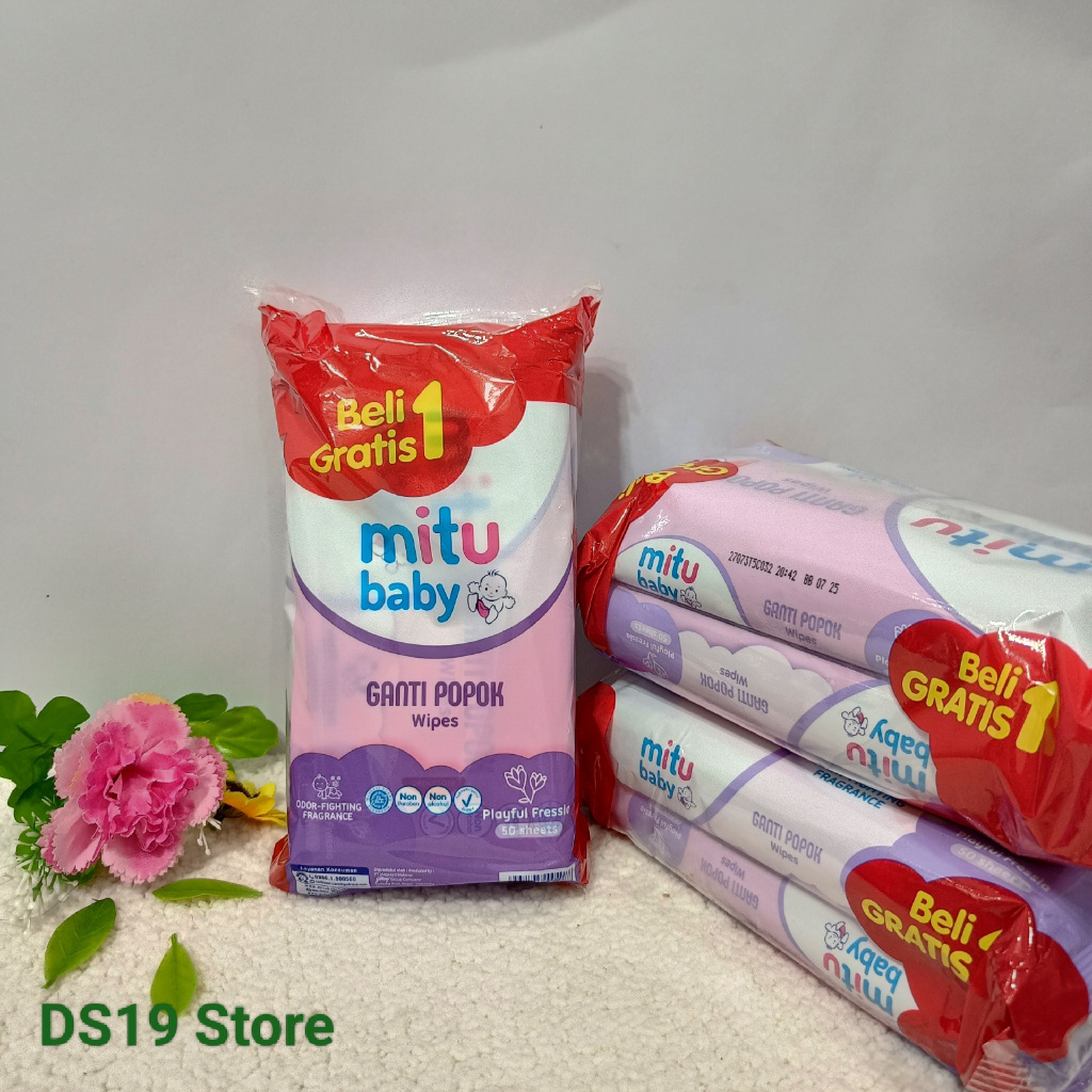 Jual Mitu baby Wipes Ganti Popok Purple 50 sheet Isi 2 Bungkus | Shopee ...