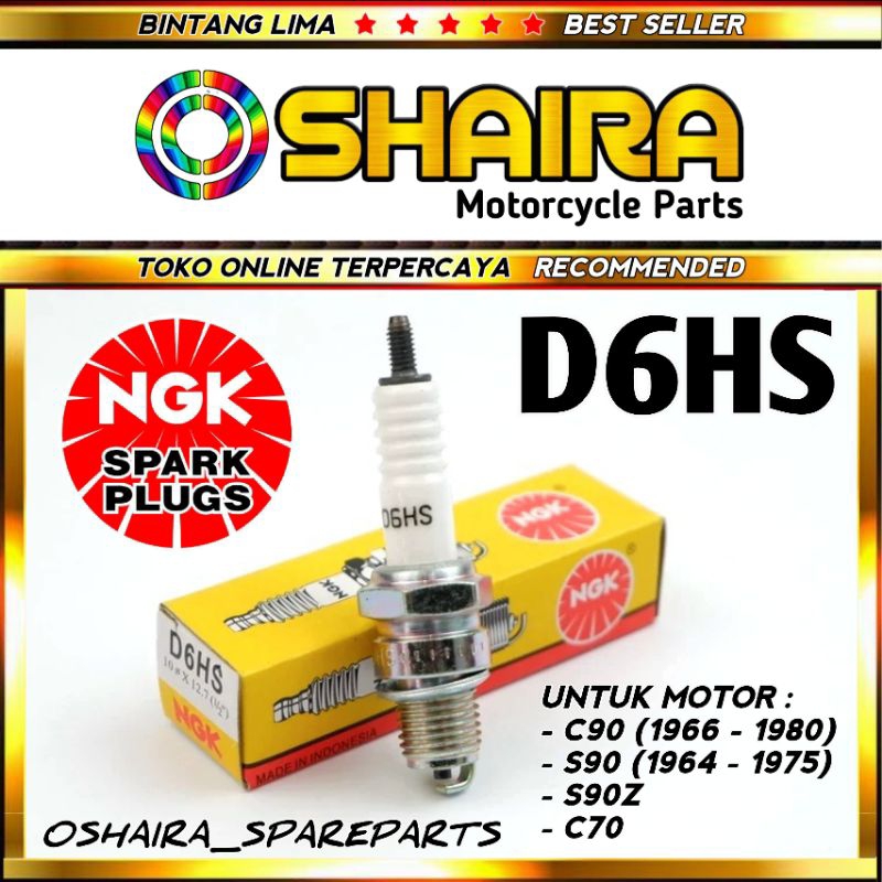 Jual BUSI NGK D6HS/D6HA BUSI MOTOR HONDA C90/BEBEK DRAT BESAR S90 S90Z ...