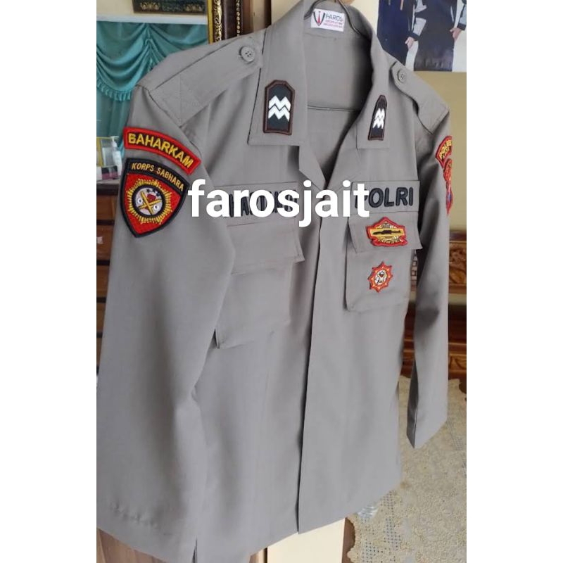 Jual Seragam dinas PDL Polri kain Portofino bed timbul | Shopee Indonesia