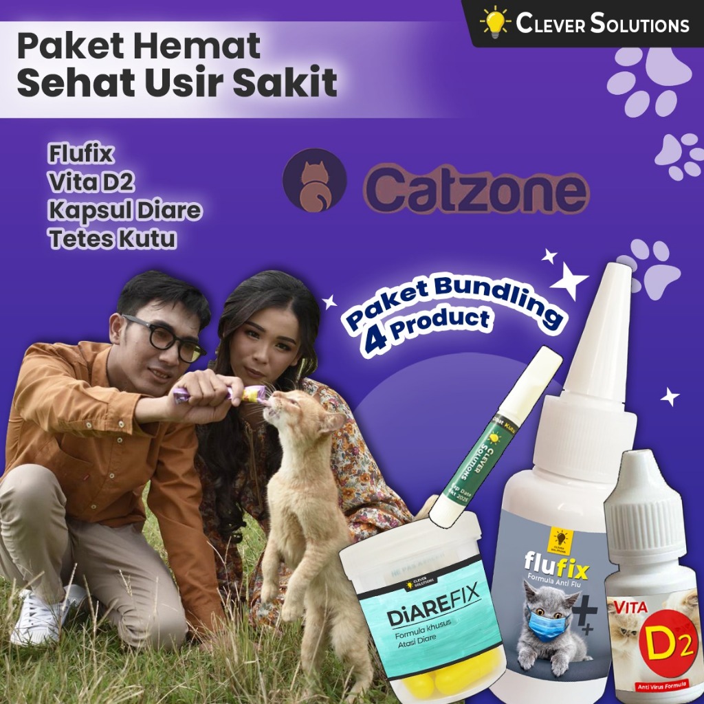 Jual Clever Solutions - Paket Hemat Sehat Usir Sakit Catzone - Tetes ...