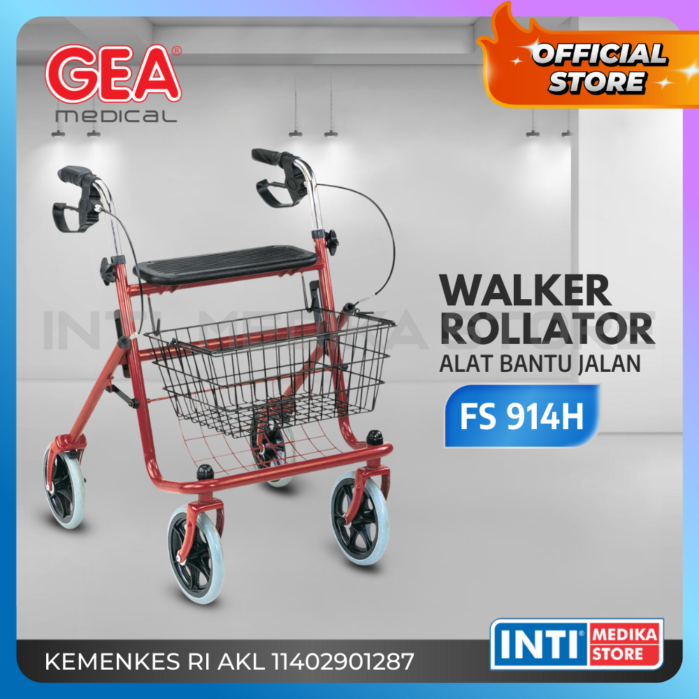 Jual GEA - Alat Bantu Jalan ROLLATOR Walker Roda + Keranjang FS 914H ...