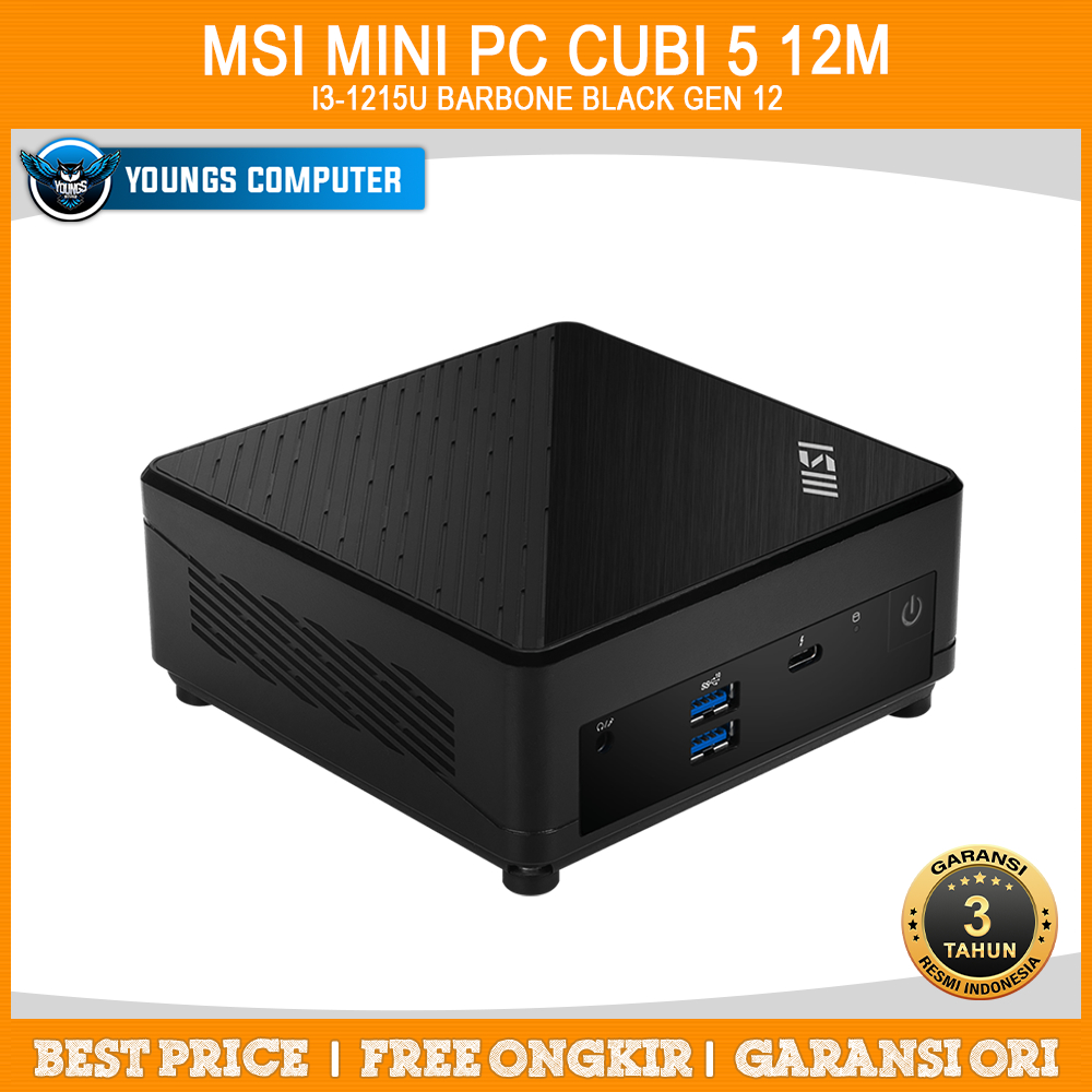 Jual MSI MINI PC CUBI 5 12M - i3-1215U BARBONE BLACK GEN 12 | Shopee ...