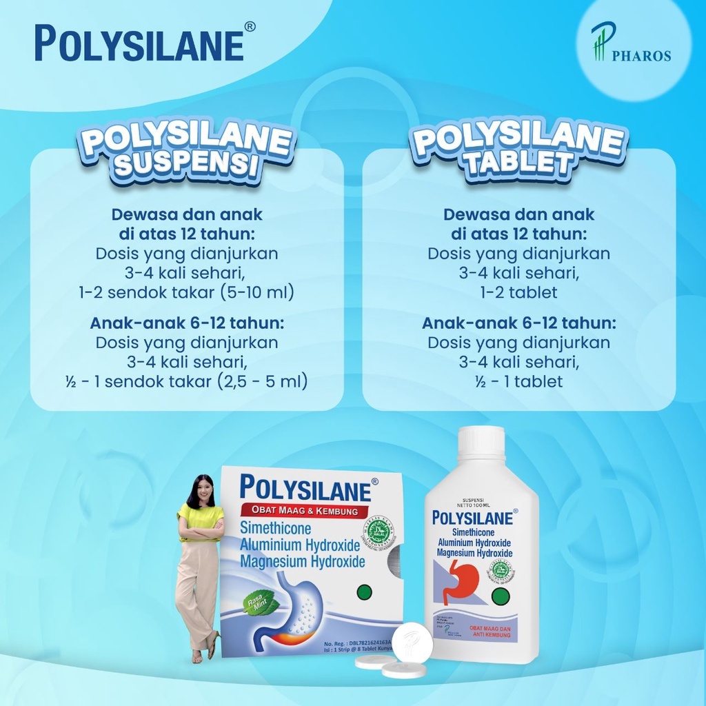 Jual Polysilane Tablet 1 Strip - Obat Maag dan Kembung Suspensi 100ml ...
