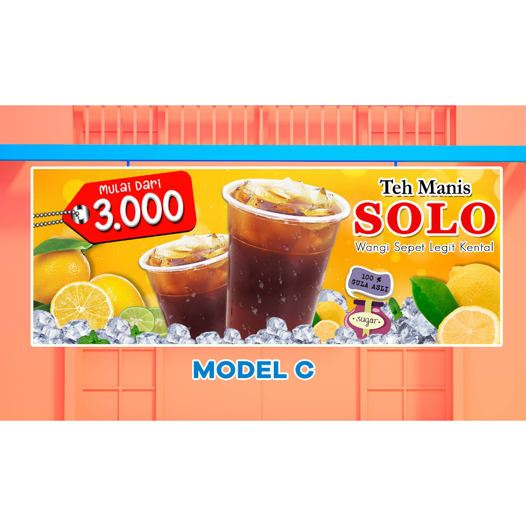 Jual Spanduk Usaha Es Teh Manis Viral (Banner ES Teh Poci, Es Teh Solo ...