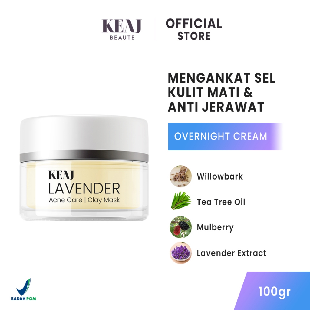 Jual KEAJ BEAUTE ACNE CARE CLAY MASK LAVENDER WITH TEA TREE WILLOW BARK & LAVENDER EXTRACT [BISA ...