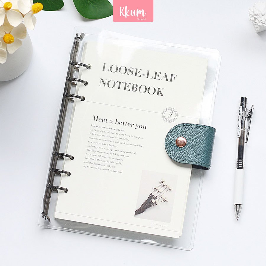 Jual Elegant Binder A5 Transparan Binder with Clip Note Book Rose Gold ...