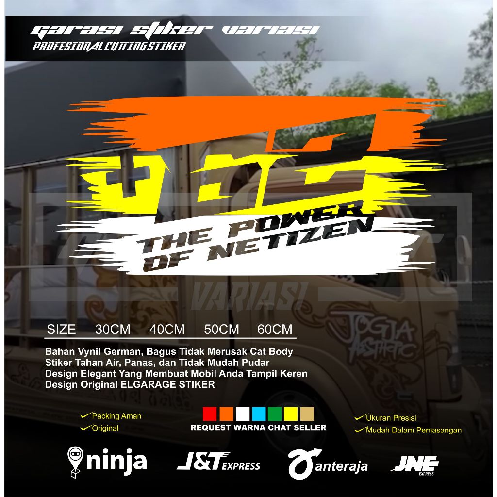 Jual Stiker kaca the power of netizen sticker kaca truk pickup sticker ...