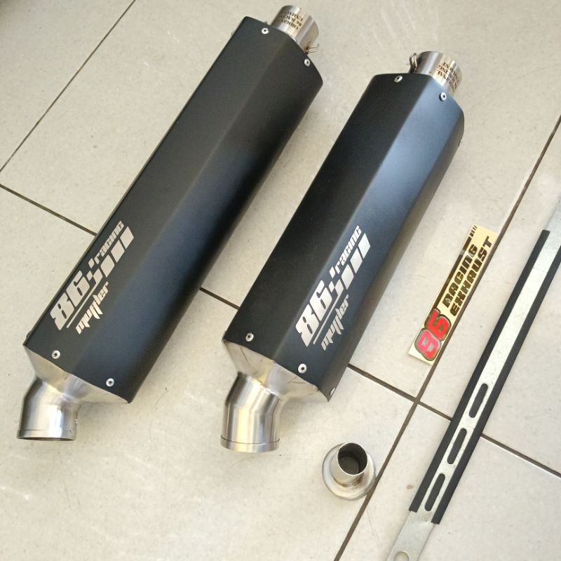 Jual knalpot racing original 86 racing exhaust Big Volume 66 hitam doff ...
