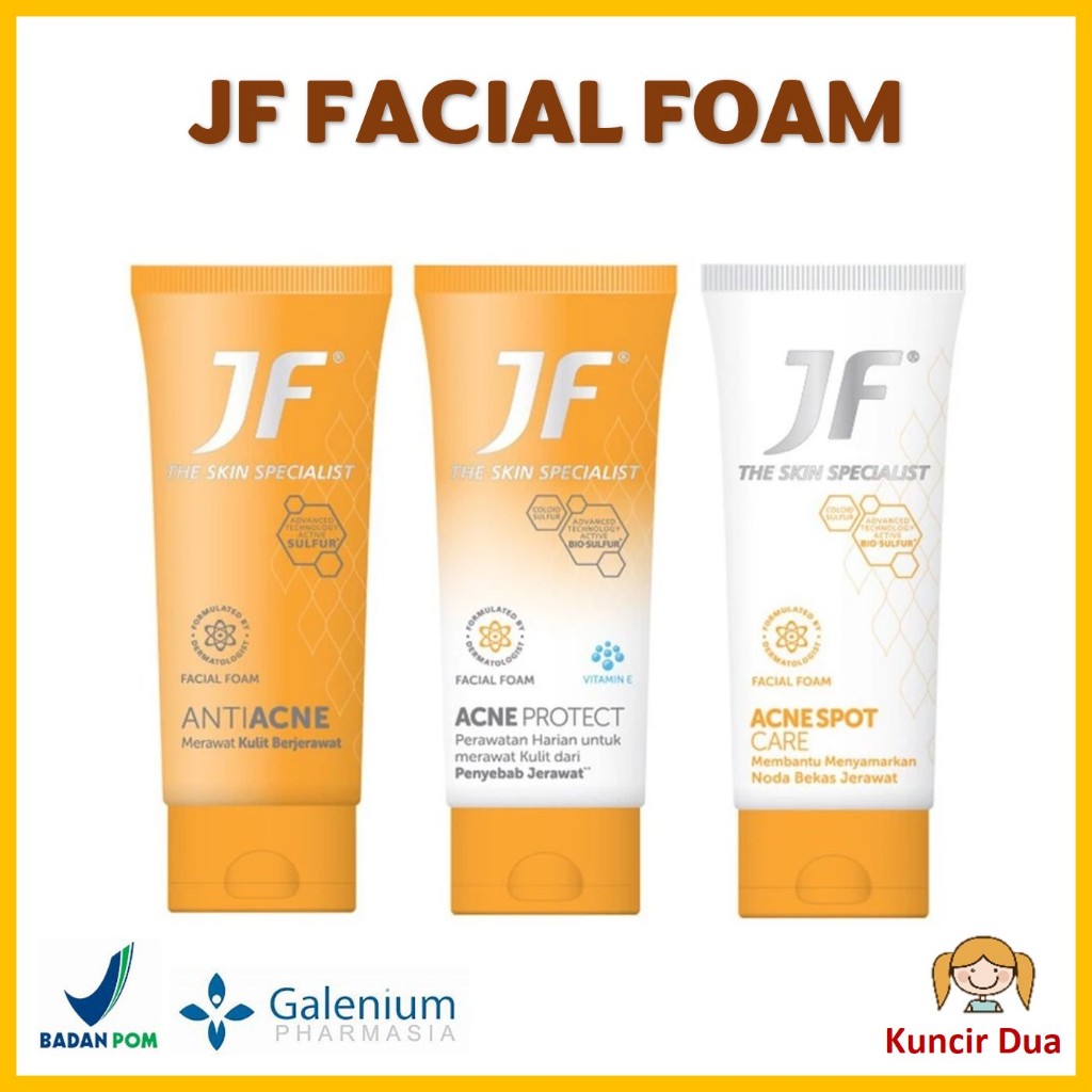 Jual JF Sulfur Anti Acne Facial Foam / Acne Protect Facial Foam / Acne ...