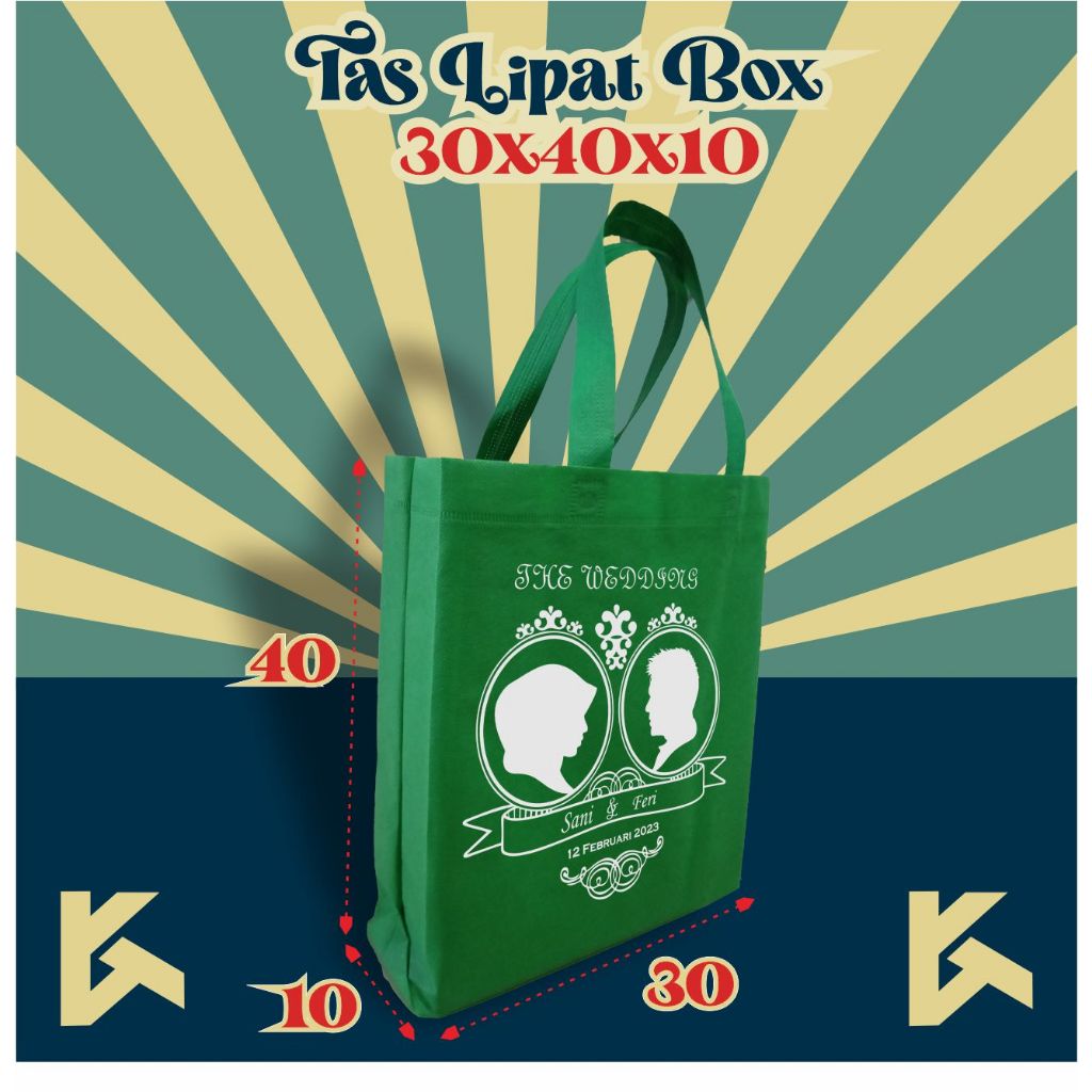 Jual TAS SPUNBOND BOX BERDIRI 30X40x10 (SABLON COSTOM) UNTUK TAS ...