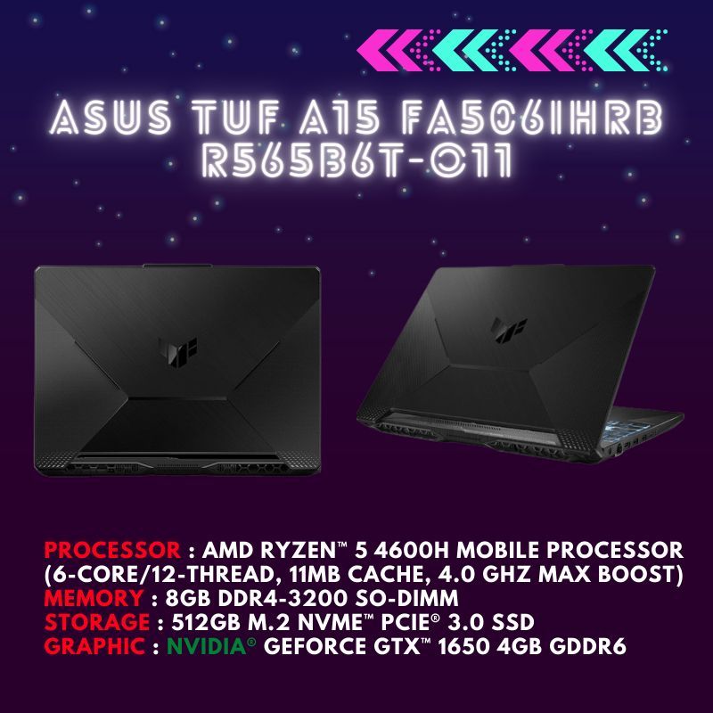 Jual ASUS TUF A15 FA506IHRB R565B6T-O11 AMD Ryzen 5 4600H 8GB 512GB ...