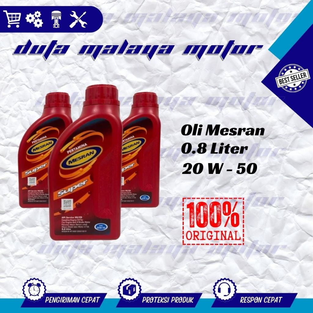 Jual Oli Mesran Super 0.8L Sae 20W-50 100% asli | Shopee Indonesia