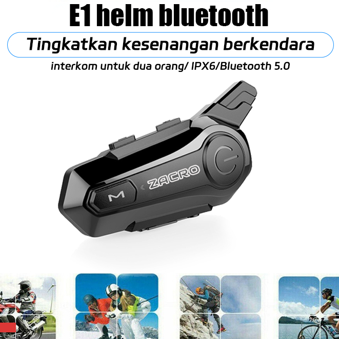 Jual E1 Intercom helm Bluetooth 5.0 /headset bluetooth helm/Waktu siaga ...